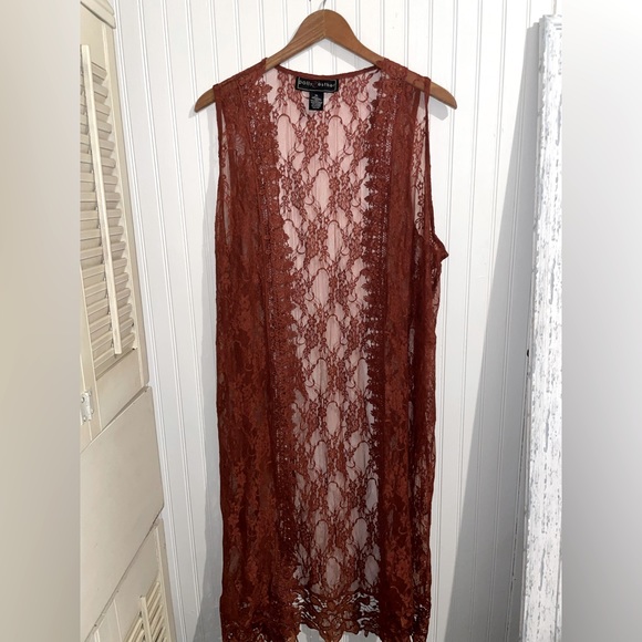 Polly & Esther | Jackets & Coats | Rust Boho Lace Vest | Poshmark